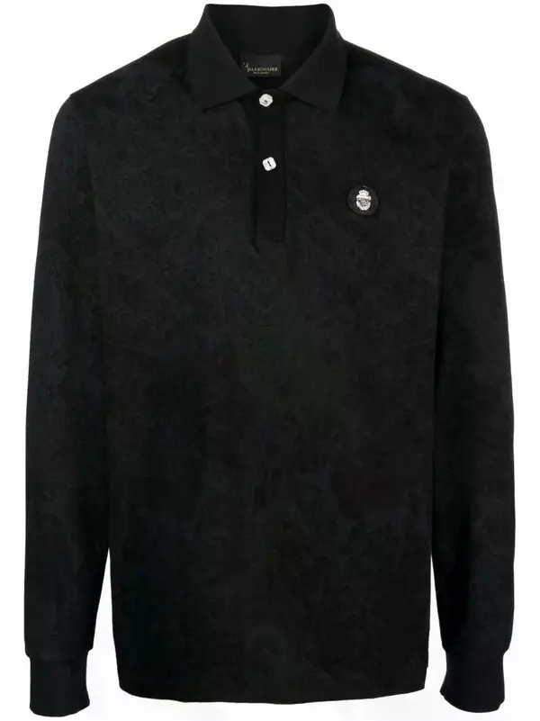 BILLIONAIRE Piquet Long-sleeved Polo Shirt