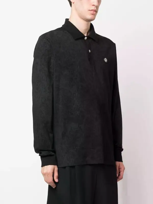BILLIONAIRE Piquet Long-sleeved Polo Shirt