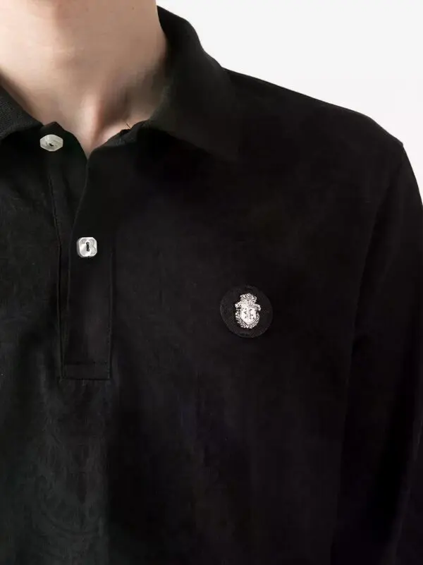 BILLIONAIRE Piquet Long-sleeved Polo Shirt