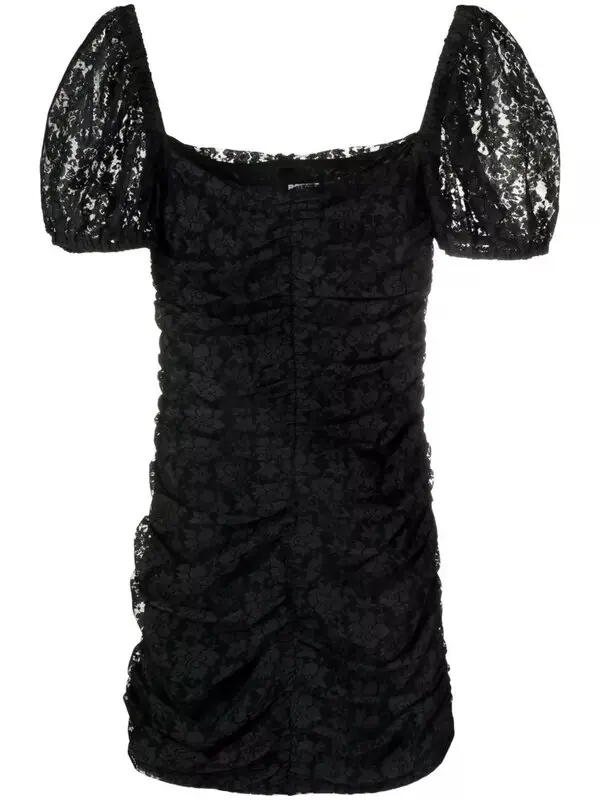 ROTATE BY BIRGER CHRISTENSEN Puff-sleeve Lace Minidress - Black