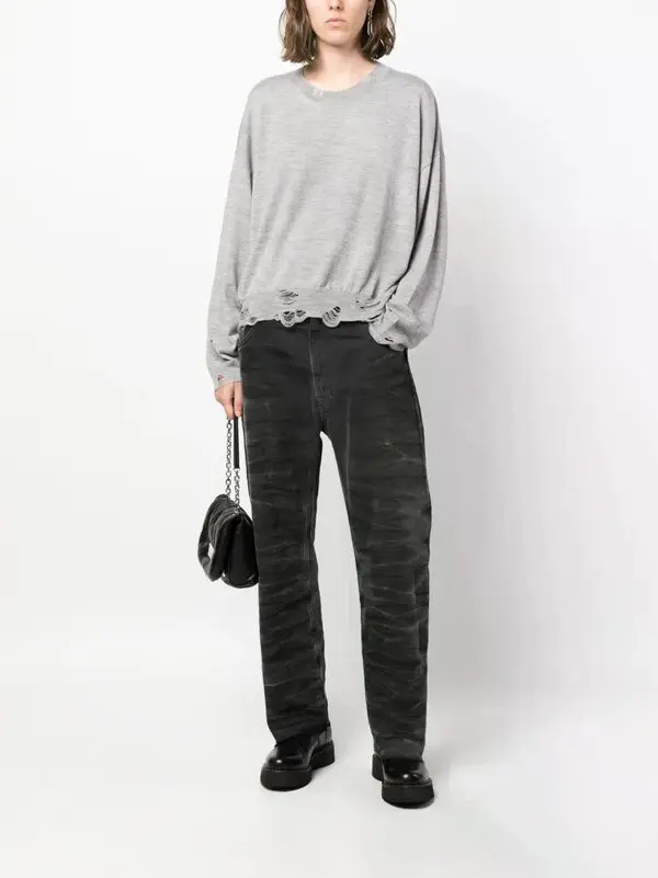 R13 Distressed Merino Wool Jumper