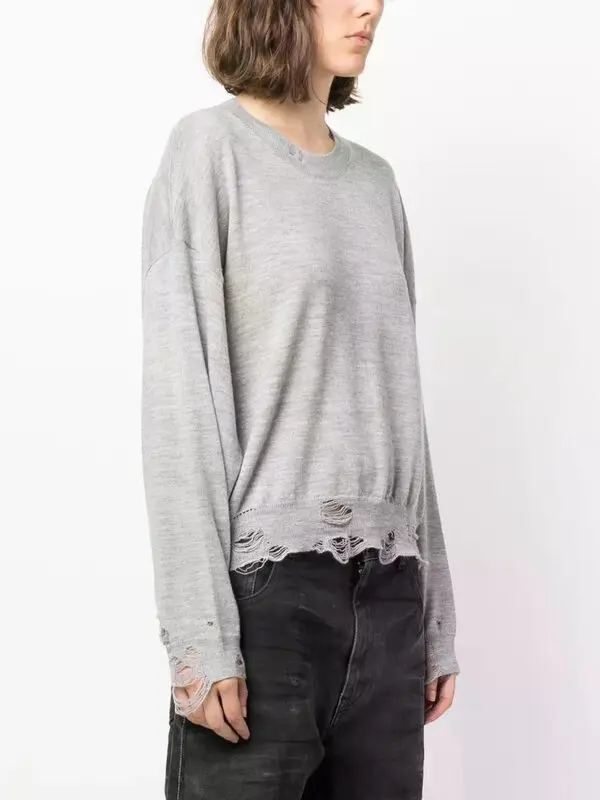 R13 Distressed Merino Wool Jumper