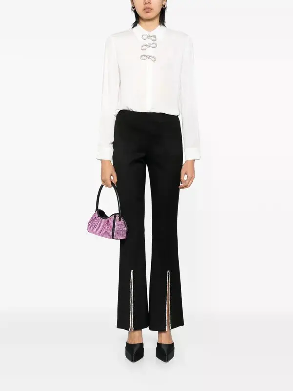Alice + Olivia Flared Trousers With Crystal Embellishments