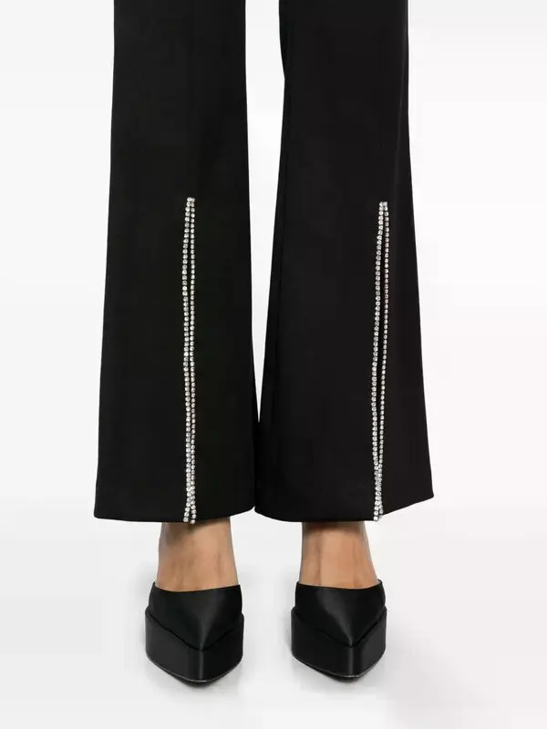 Alice + Olivia Flared Trousers With Crystal Embellishments