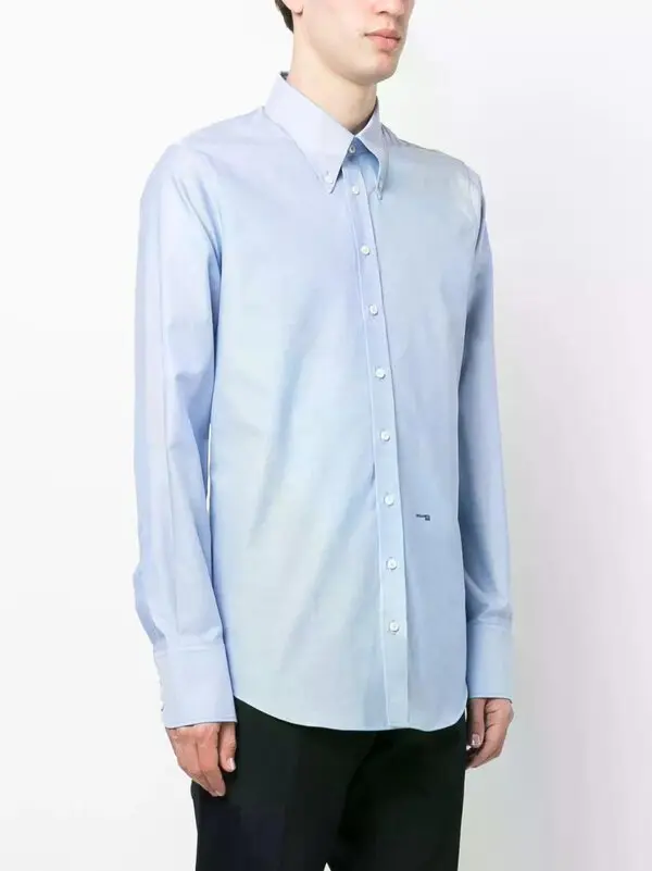 Dsquared2 Logo-print Long-sleeve Shirt - Blue