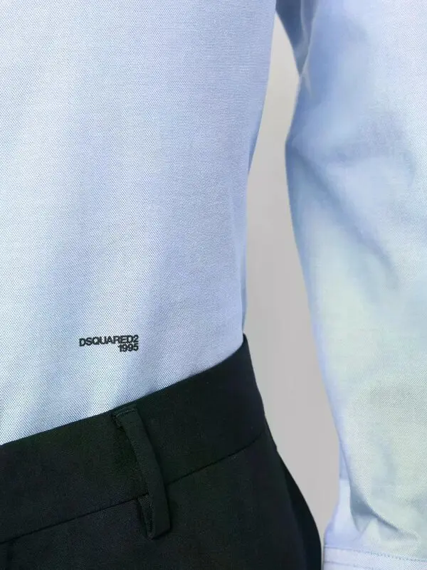 Dsquared2 Logo-print Long-sleeve Shirt - Blue