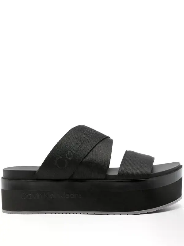 Calvin Klein Logo-jacquard Flatform Sandals