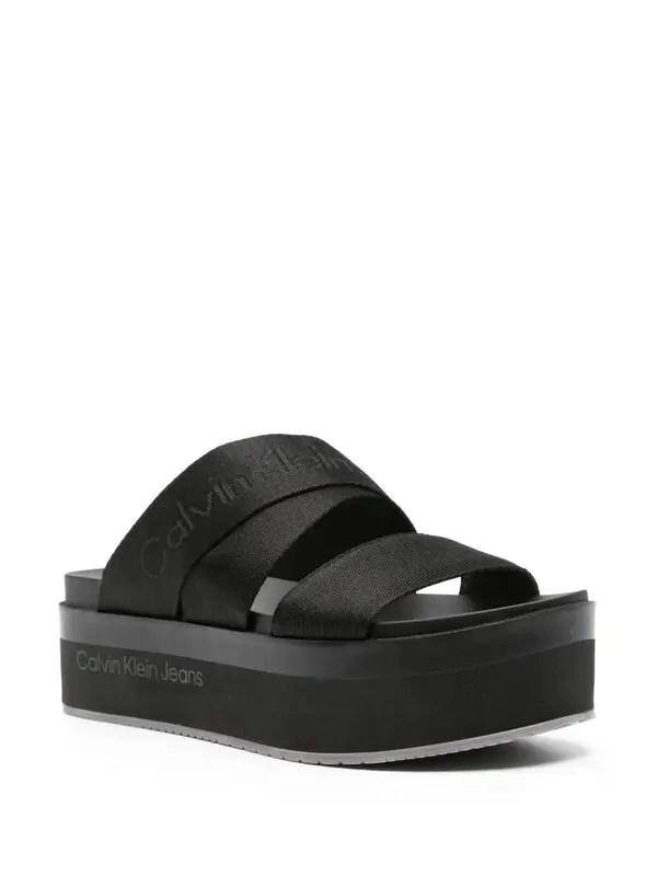 Calvin Klein Logo-jacquard Flatform Sandals