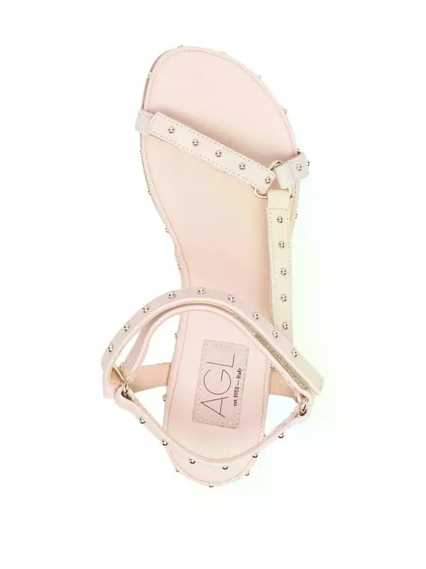 Agl Stud-embellished Open-toe Sandals - Pink