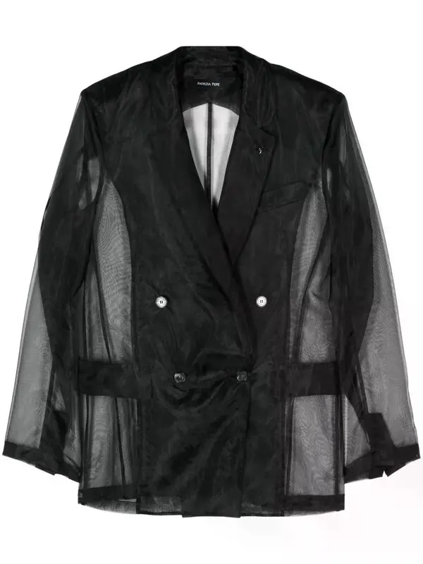 Patrizia Pepe Sheer Double-breasted Blazer