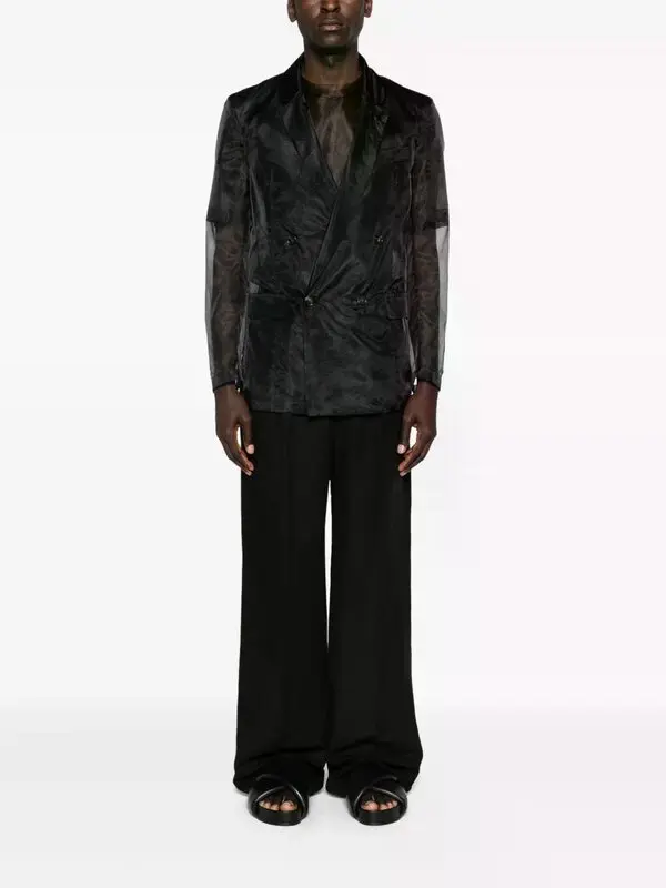 Patrizia Pepe Sheer Double-breasted Blazer