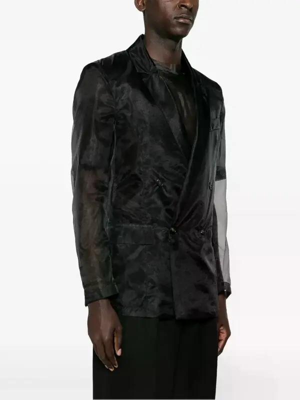 Patrizia Pepe Sheer Double-breasted Blazer