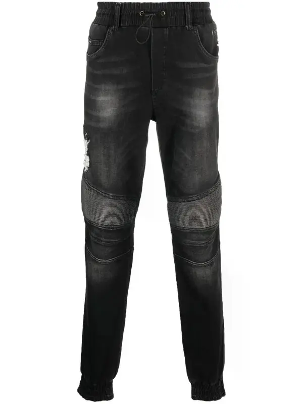 Philipp Plein Drawstring-waist Tapered Jeans