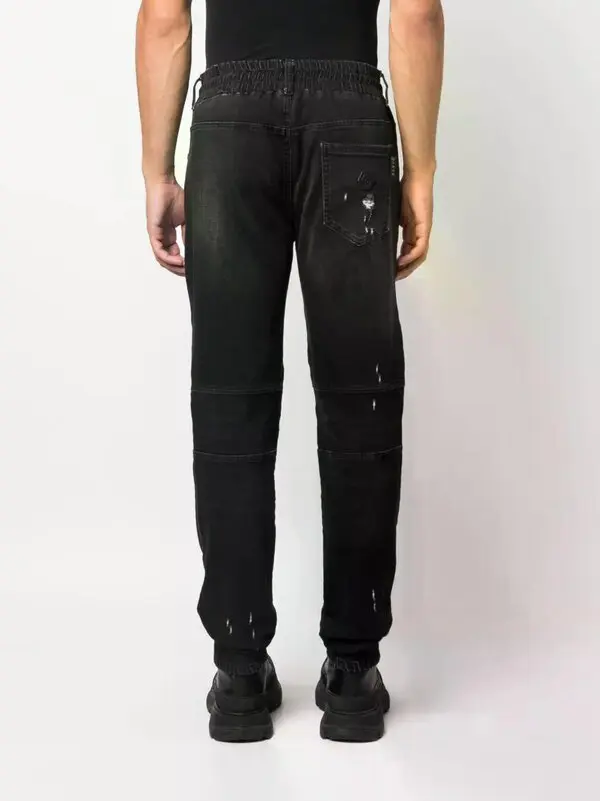 Philipp Plein Drawstring-waist Tapered Jeans