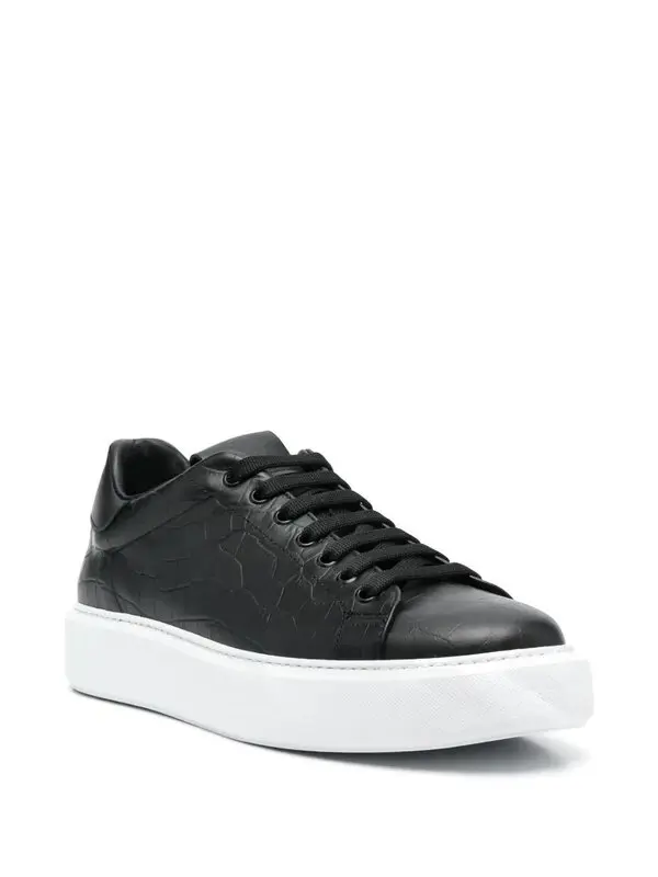 GIULIANO GALIANO Road Crocodile-embossed Sneakers