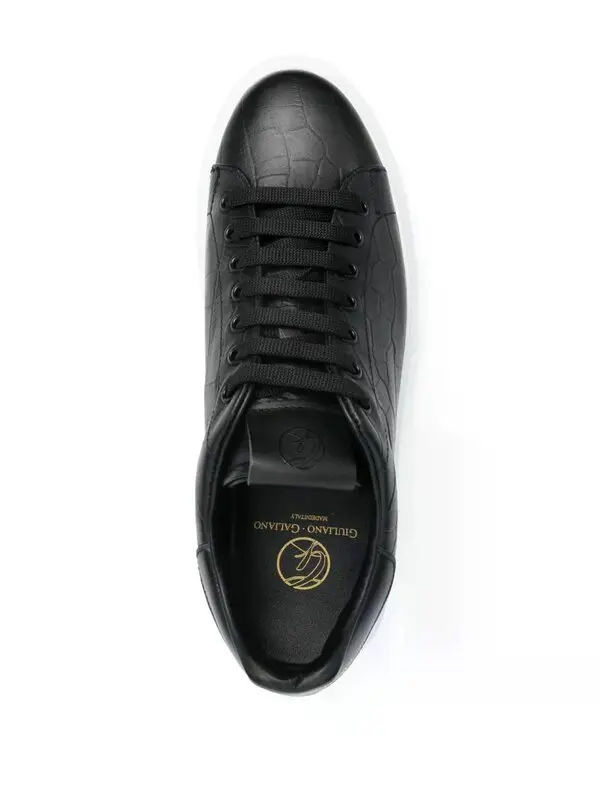GIULIANO GALIANO Road Crocodile-embossed Sneakers
