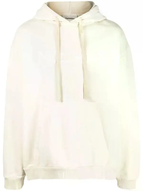 Nanushka Logo Embroidered Cotton Hoodie