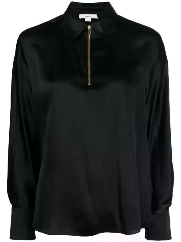 Vince Silk Long-sleeve Blouse