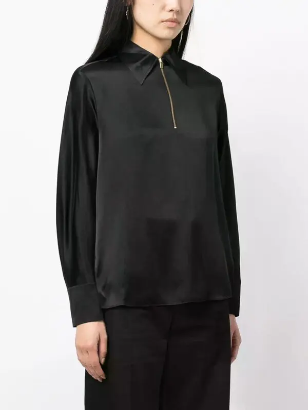 Vince Silk Long-sleeve Blouse