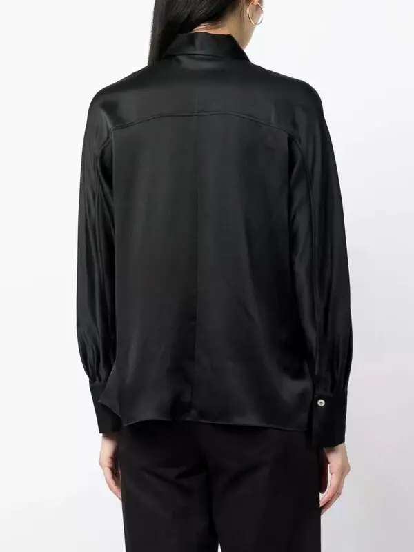 Vince Silk Long-sleeve Blouse