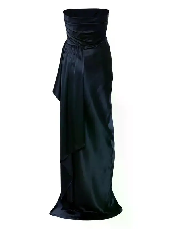 Michelle Mason Strapless Gathered Silk Gown