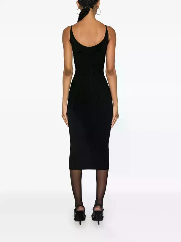 MUGLER Sleeveless Knitted Midi Dress
