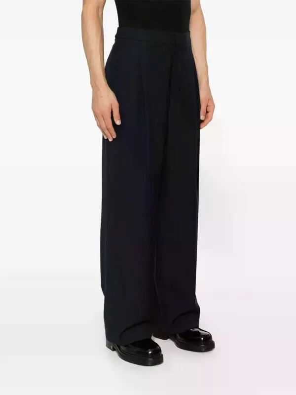 AMI Paris Pleated Wide-leg Trousers