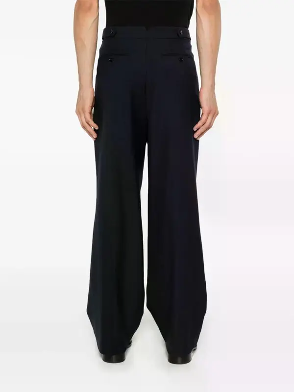AMI Paris Pleated Wide-leg Trousers