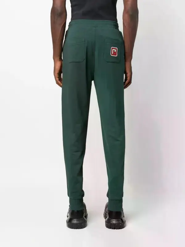 Balmain Logo-patch Cotton Track Pants - Green