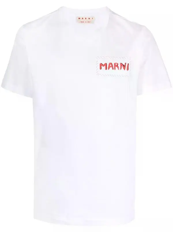 Marni Logo-patch Cotton T-shirt - White