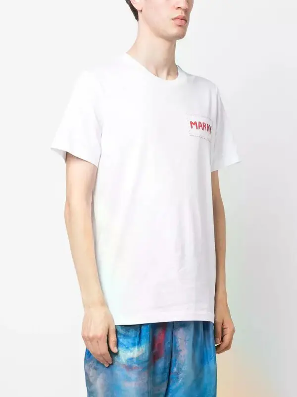 Marni Logo-patch Cotton T-shirt - White