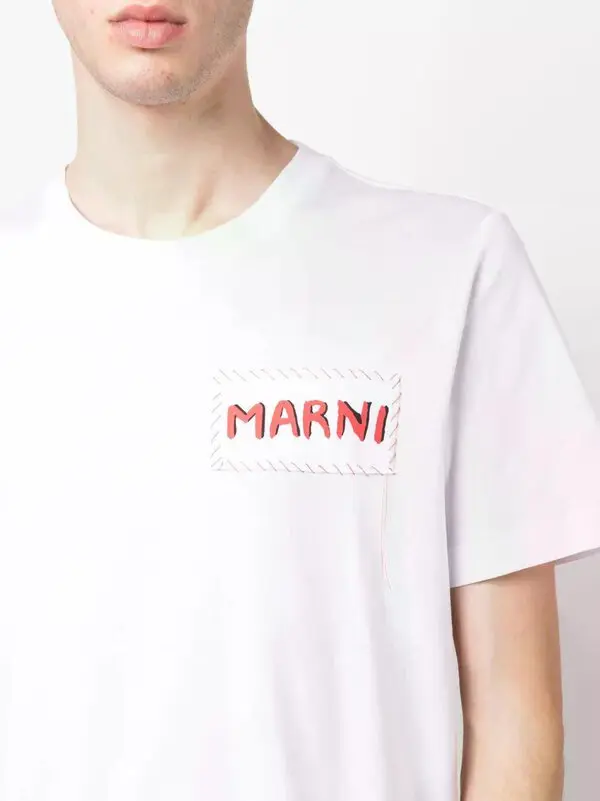 Marni Logo-patch Cotton T-shirt - White