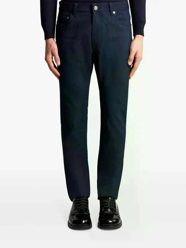 Etro Slim-cut Jacquard Jeans - Blue
