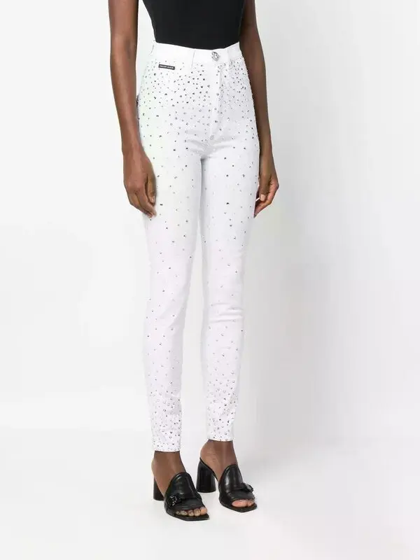 Philipp Plein Rhinestone Embellished Skinny Jeans