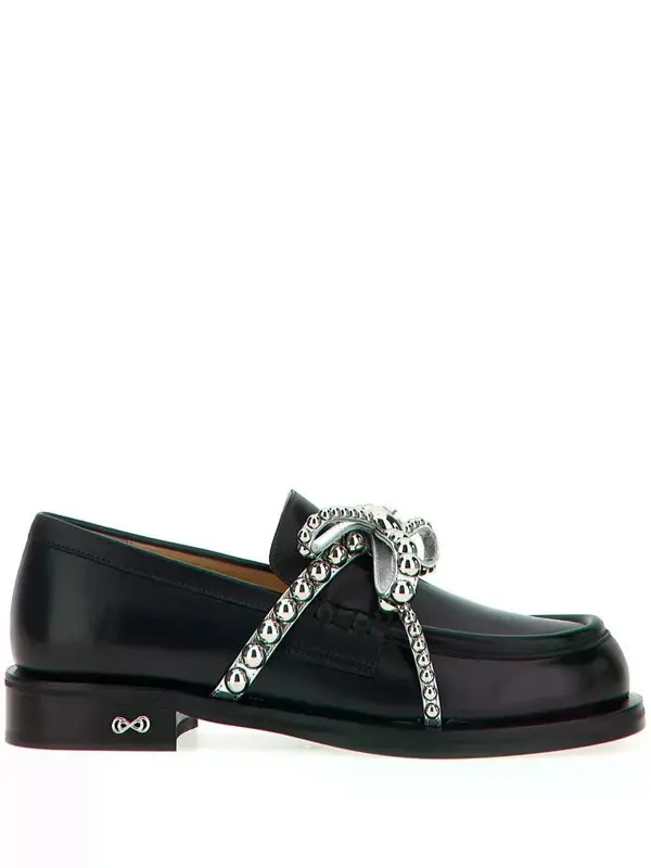 Mach & Mach Stud-embellished Leather Loafers