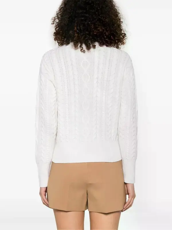 Max Mara Miranda Intarsia-knit Sweater - White