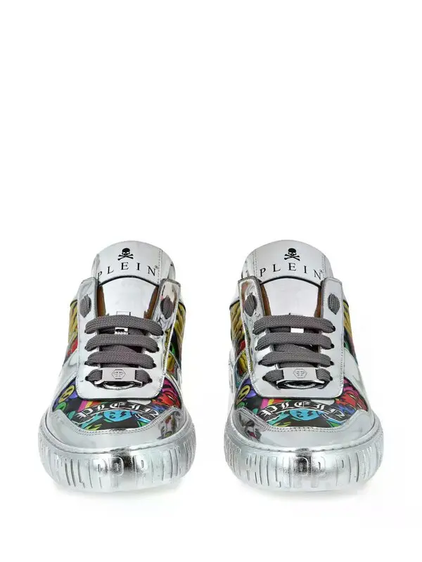 Philipp Plein Mirrored-leather Sneakers