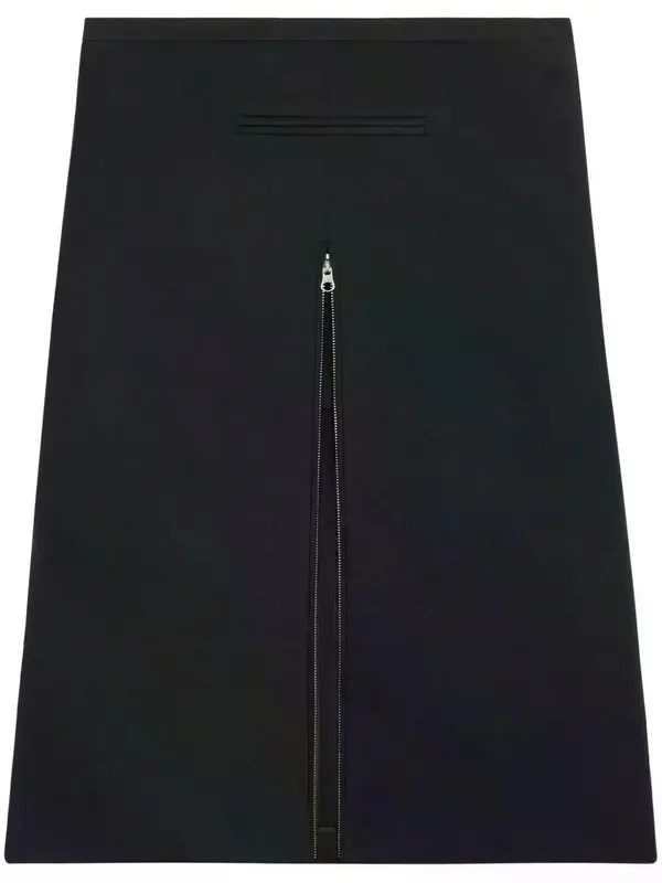 COURREGES Zip-detail Twill Midi Skirt - Black