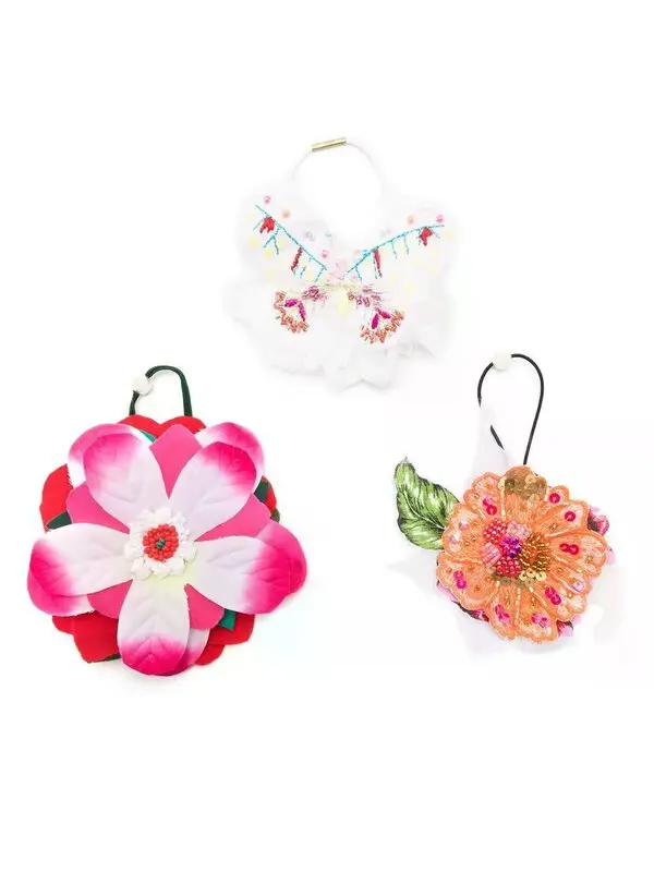 AMIR SLAMA Floral-appliqué Hair Tie - Multicolour