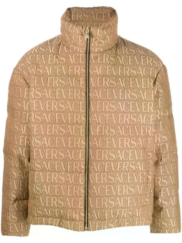 Versace Allover Logo Puffer Jacket