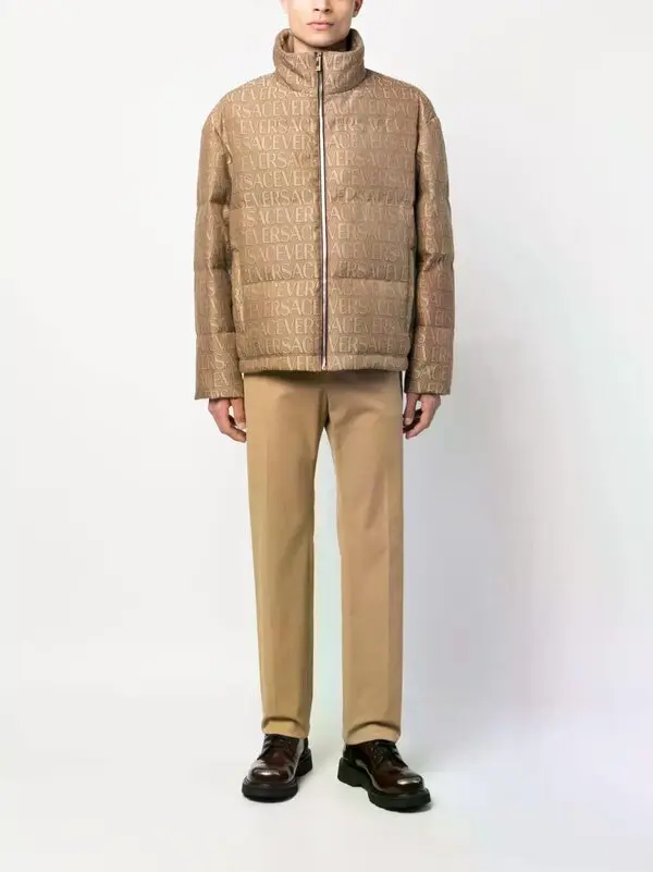 Versace Allover Logo Puffer Jacket