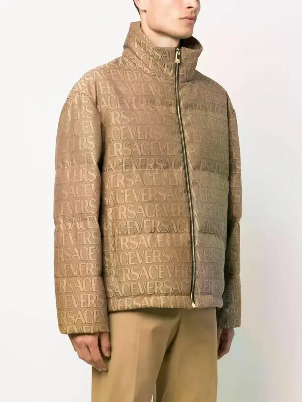 Versace Allover Logo Puffer Jacket