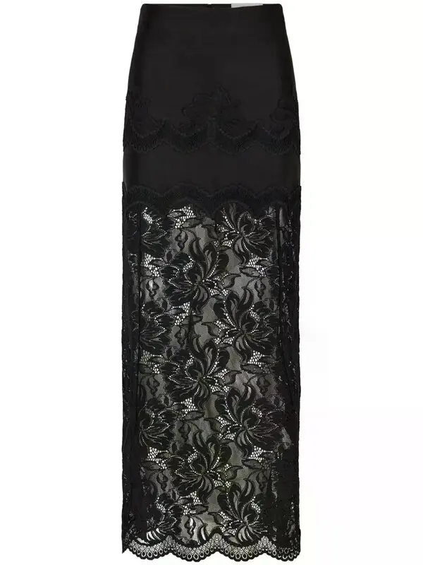Rabanne Lace Maxi Skirt - Black