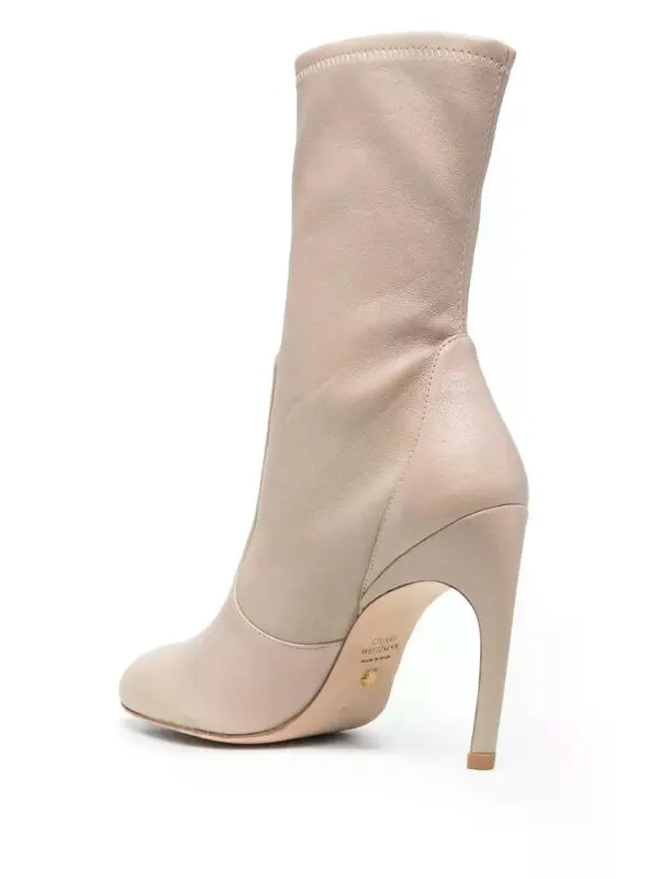 STUART WEITZMAN Luxecurve 100mm Stretch Booties - Neutrals