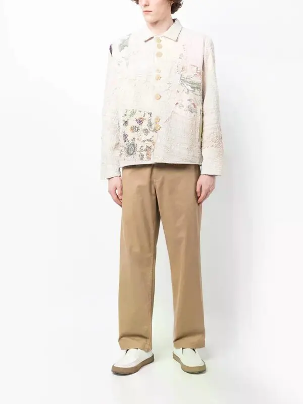 By Walid Embroidered-patchwork Cotton Shirt Jacket