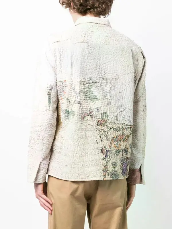 By Walid Embroidered-patchwork Cotton Shirt Jacket