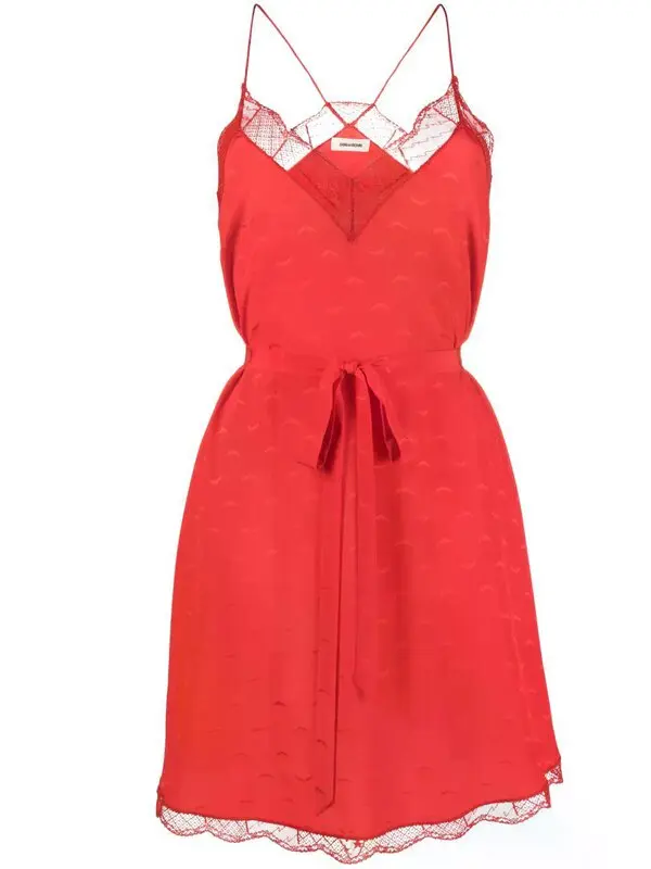 Zadig&Voltaire Christy Jac Wings-motif Silk Dress - Red