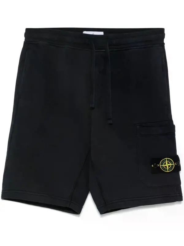 Stone Island Logo Patch Cargo Shorts - Blue