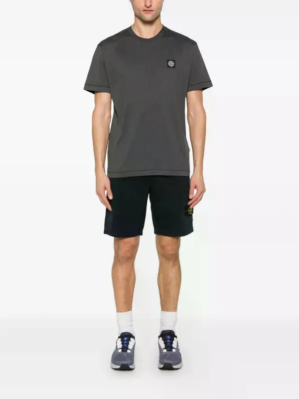 Stone Island Logo Patch Cargo Shorts - Blue