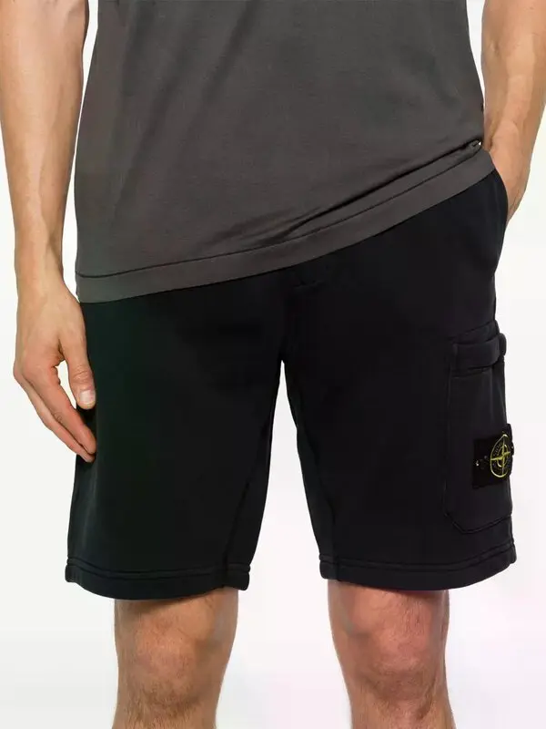 Stone Island Logo Patch Cargo Shorts - Blue